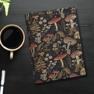 Mushrooms Forestcore Binder Cover & Insert Pages, Ring Binder Notebook ...