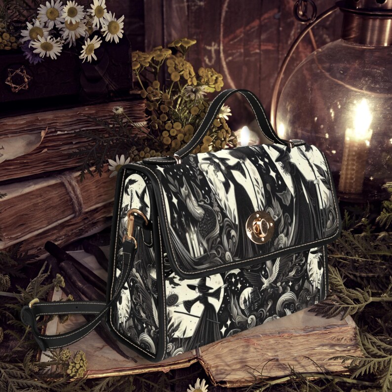 Witches Gothic Dark Academia Satchel Handbag, Witchy Bag, Goth Bag ...