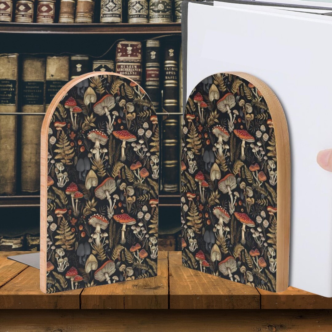 Mushroom Bookends, Forest Toadstool Bookends, Decorative Book Stand ...
