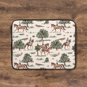 Equestrian Horses Laptop Sleeve, Horse Riding Laptop Case iPad Tablet ...