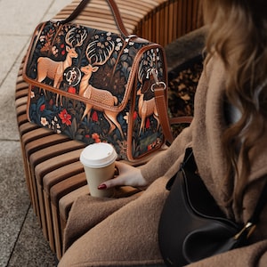 Forest Stag Fairytale Satchel Handbag Purse, Dark Cottagecore Bag ...