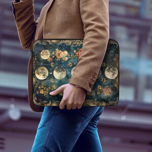 Moon Phase Witchy Laptop Sleeve, Cottagecore Laptop Case iPad Tablet ...