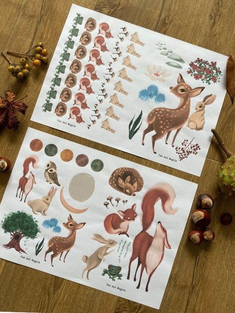 Printable Woodland Sticker Sheets Planner Stickers BUJO - Etsy