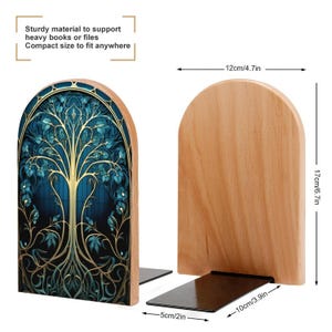 Tree of Life Wooden Bookends, Book Stand, Gothic Home Decor Witchy Gift ...