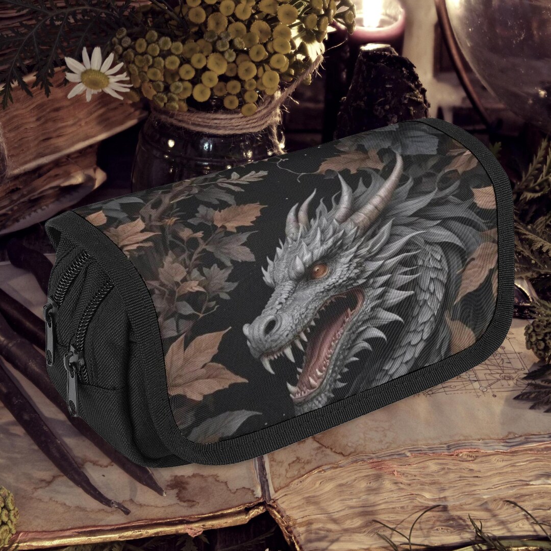 Dark Dragon Pouch Fantasy Fairytale Case, Pen Storage Bag, Black Pen ...