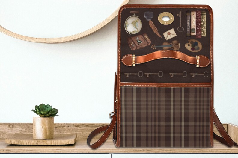 The Academic Retro Canvas Satchel Bag, Dark Academia Bag, Crossed Body ...