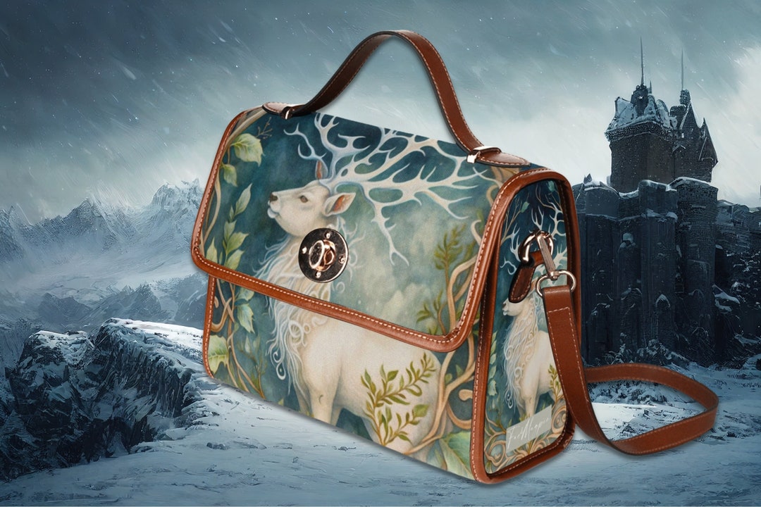 Cottagecore Forest Animal Canvas Satchel Bag, Purse, Forestcore Bag ...
