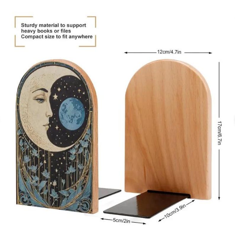 Blue Moon Art Nouveau Bookends Art Deco Book Holders Celestial ...