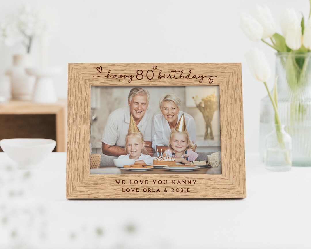 80th Birthday Gift | Personalised Eightieth Birthday Gift Engraved ...