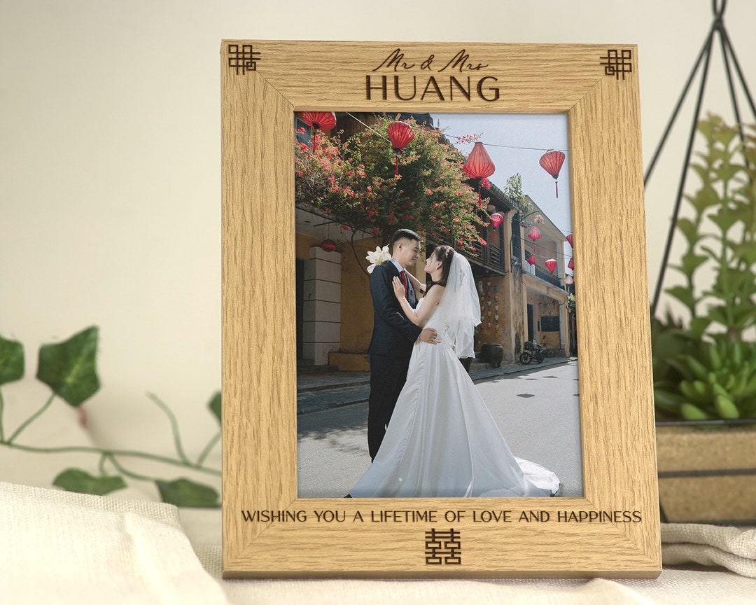 Chinese Wedding Gift | Oriental Double Happiness Engraved Wedding Day ...