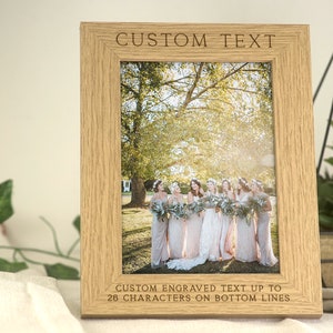 Personalised Custom Text Photo Frame | Engraved Photo Frame - Etsy