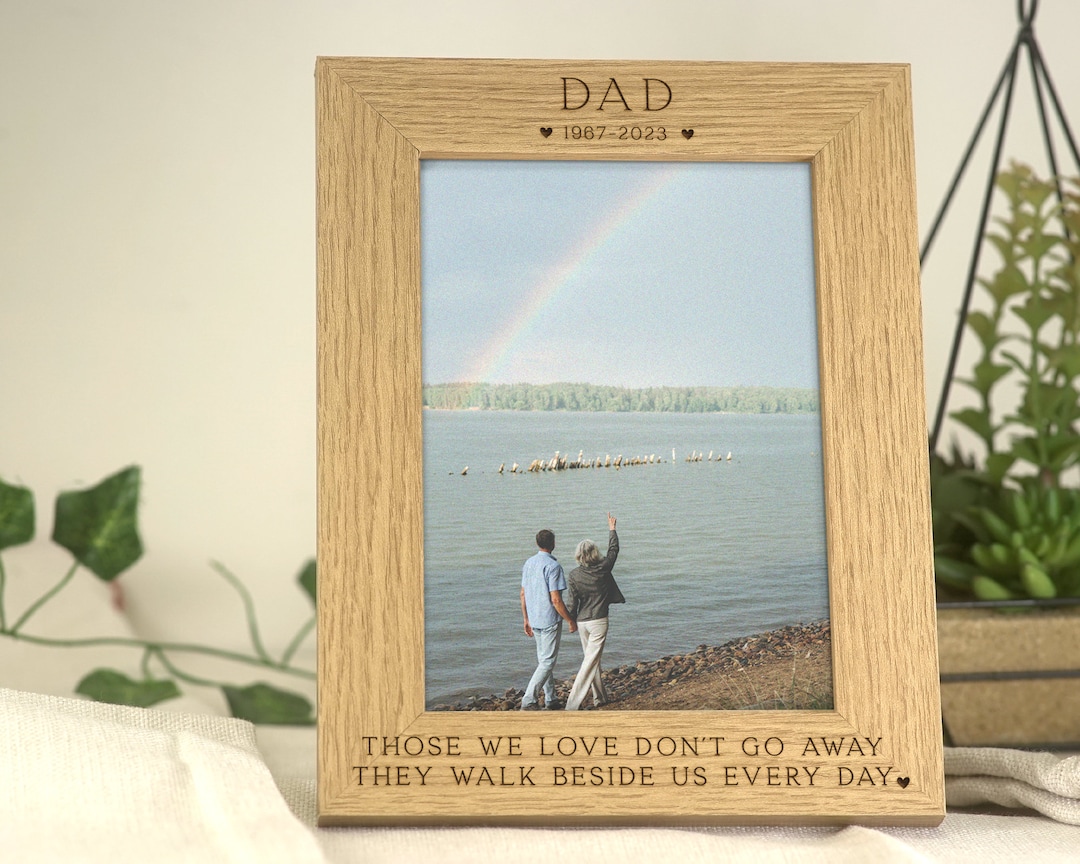 Dad Memorial Photo Frame | Loved One Memorial Keepsake Gift | Engraved ...