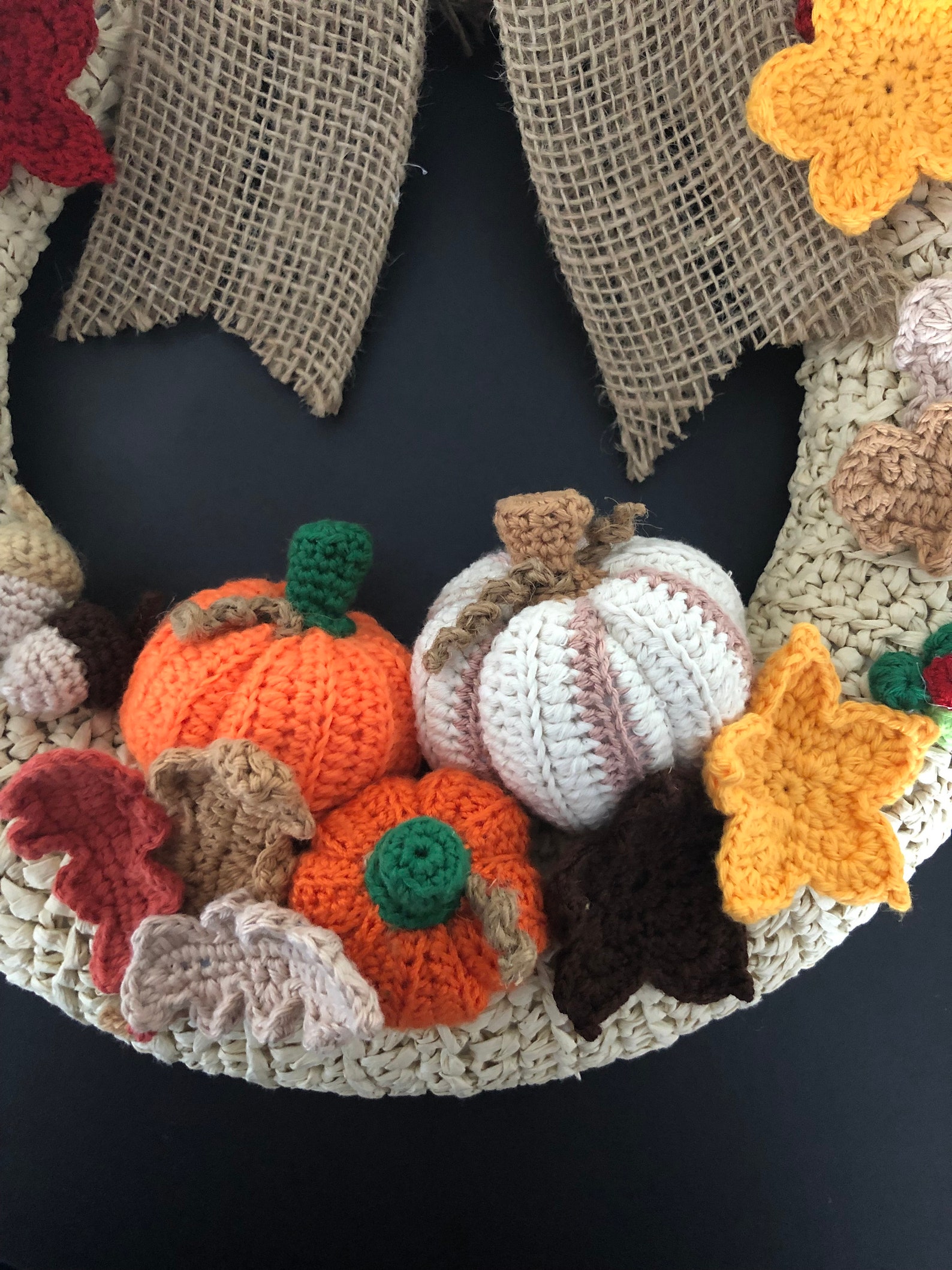 Autumn Wreath Crochet Pattern, Halloween Crochet Pattern, Fall Door ...