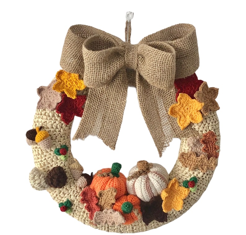 Autumn Wreath Crochet Pattern: Fall Door Decor (PDF Pattern) - Etsy
