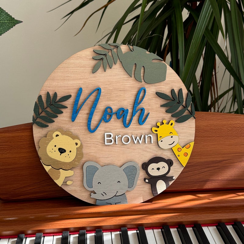 Safari Name Sign - Etsy