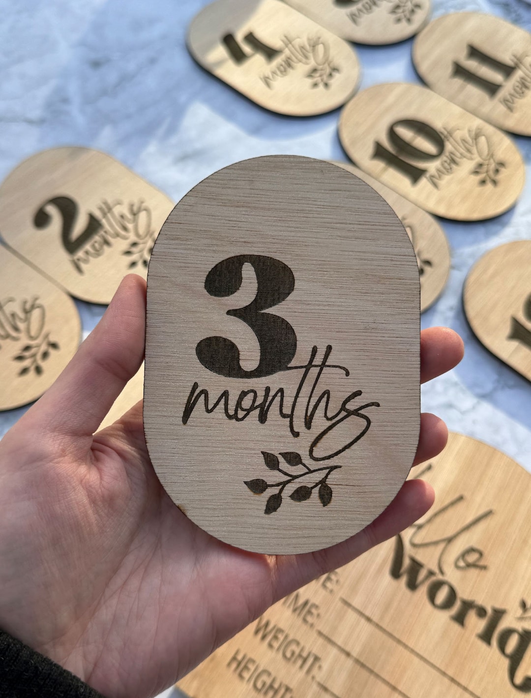 Baby Milestone Wooden Discs, Newborn Photo Props, Monthly Age ...