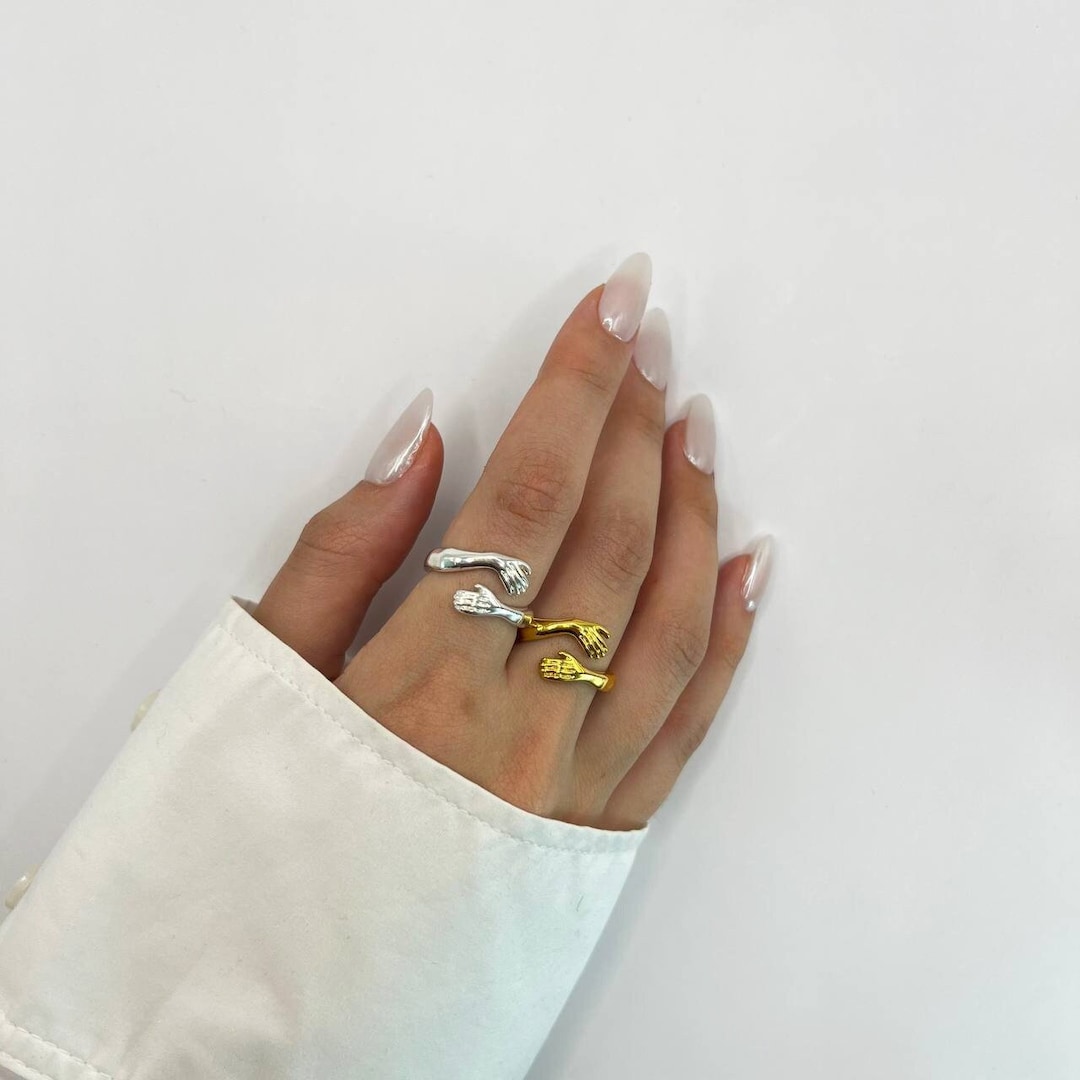 Adjustable Hug Me Ring Friendship Love Hands Cuddle Girlfriend Gift ...