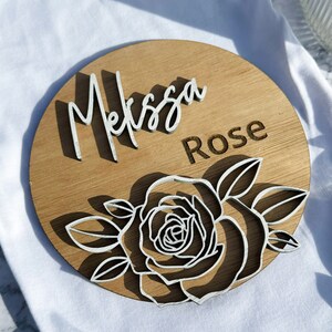 Custom Name Disc With Paintable 3D Flowers - Handmade Nursery Decor - Etsy