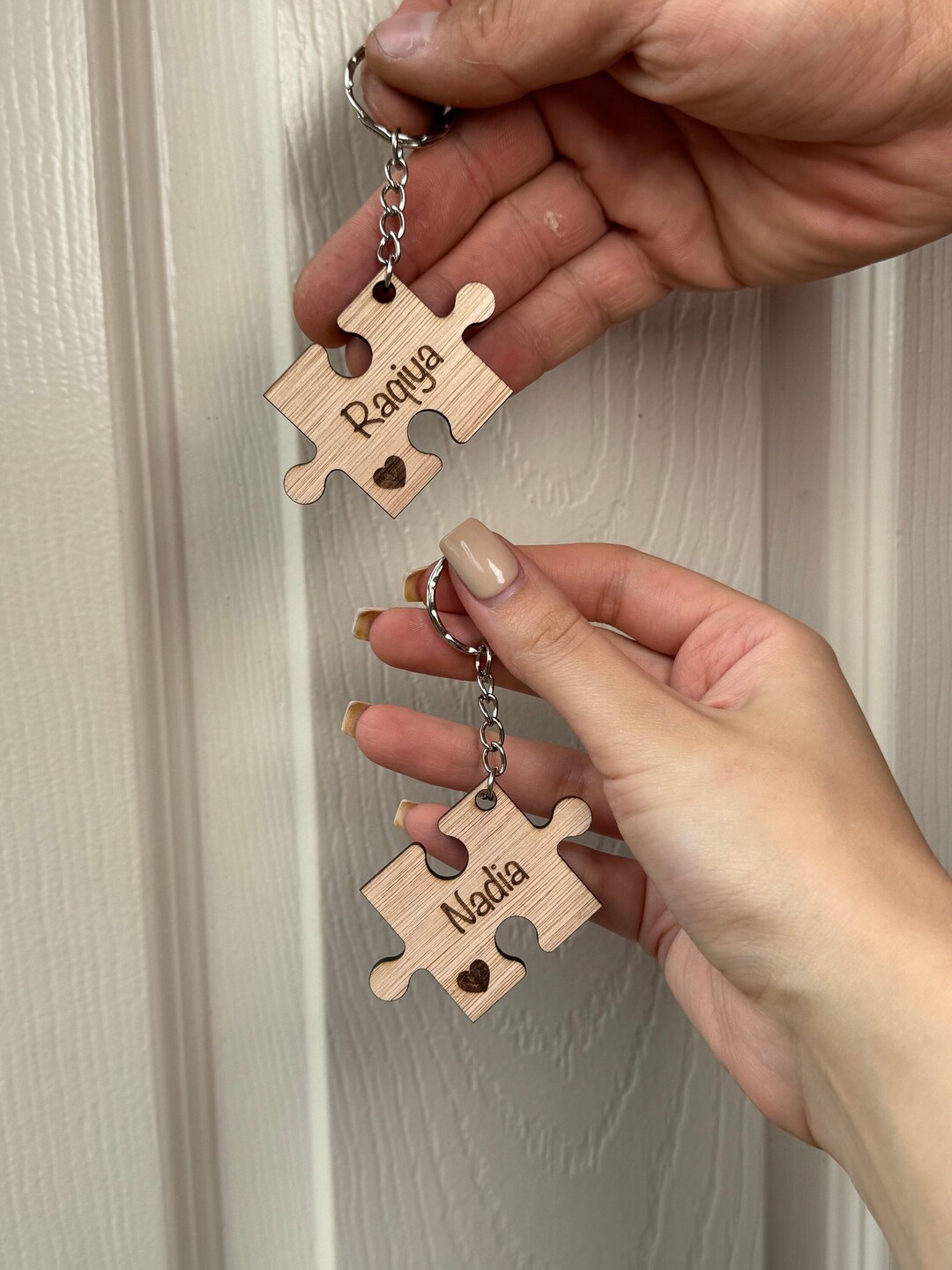 Personalised MINI Puzzle Piece Keyrings • Couple Key Ring Set ...