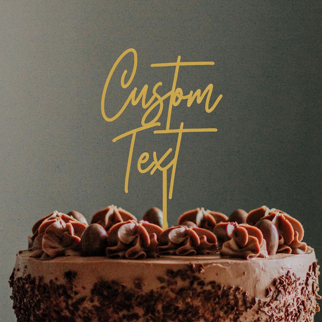 Wooden Custom Cake Topper With Your Text / Personalised Party Decor ...