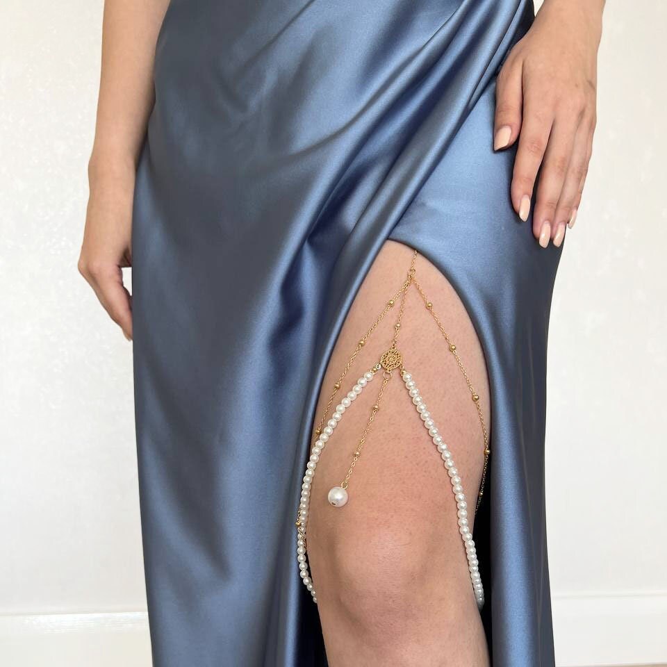 Pearl Leg Chains Bikini Thigh Leg Chains Body Pendant - Etsy