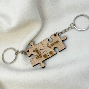 Personalised MINI Puzzle Piece Keyrings • Couple Key Ring Set ...