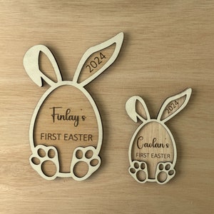 Personalised My First Easter Bunny Photo Prop, 1st Easter Wooden ...
