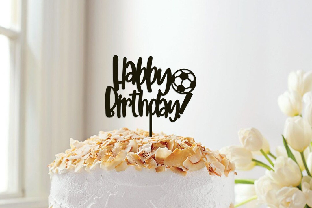 Personalised Football Cake Topper, Football Lover Cake Topper, Sport ...