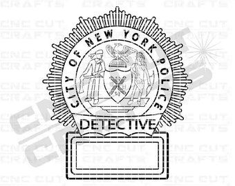 NYPD City of New York Police Detective Svg Badge Vector | Etsy