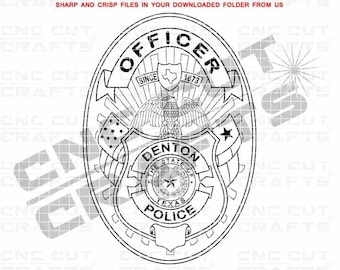 Officer Phoenix Police Vector File Eagle, Badge, Black White, Svg, Outline, Cnc Cut, Laser Cut ...