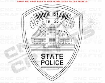 Indiana State Police Svg Badge Vector Patch Black White Outline Dxf Cnc ...