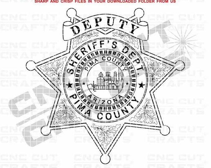 Pima County Deputy Sheriff Badge Vector Svg Sheriff Star - Etsy