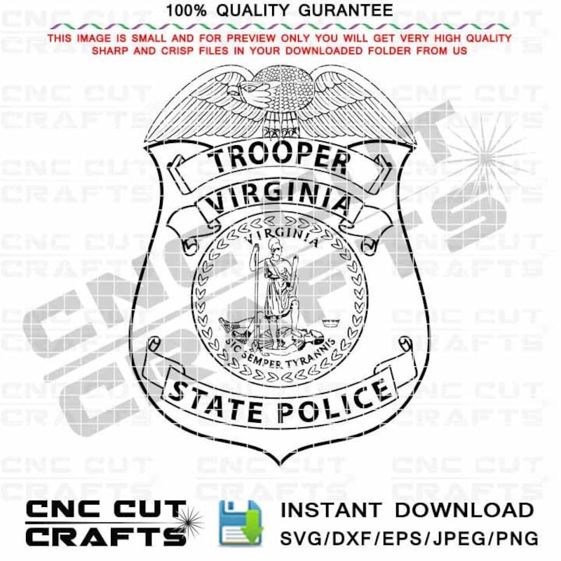 Virginia State Trooper Badge Svg - Etsy