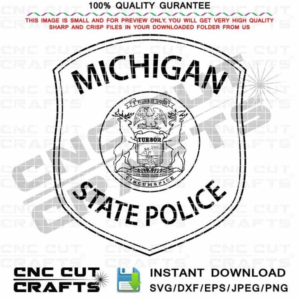 Cnc File Michigan State Police Flag - Etsy