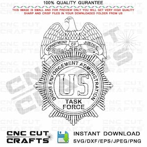 Cnc Vector File Dea Badge - Etsy