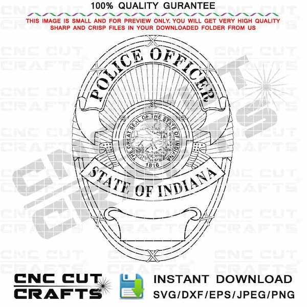Indiana State Police Badge Svg - Etsy