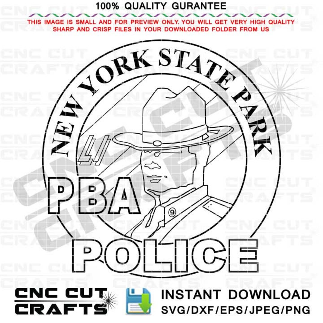 NY State Park PBA Police Svg Badge Vector Logo Cnc Router - Etsy