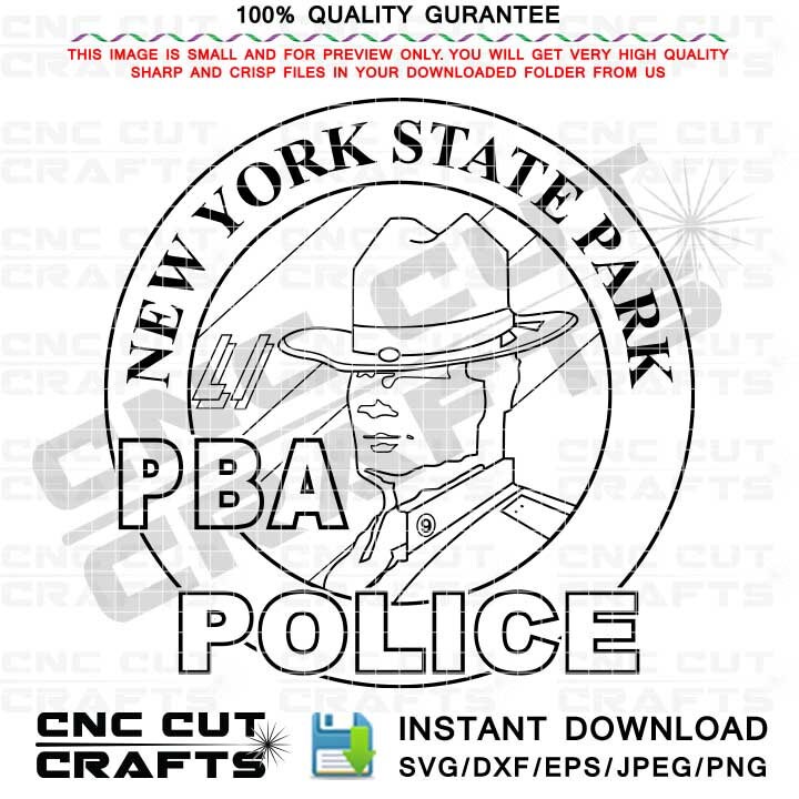 NY State Park PBA Police Svg Badge Vector Logo Cnc Router - Etsy