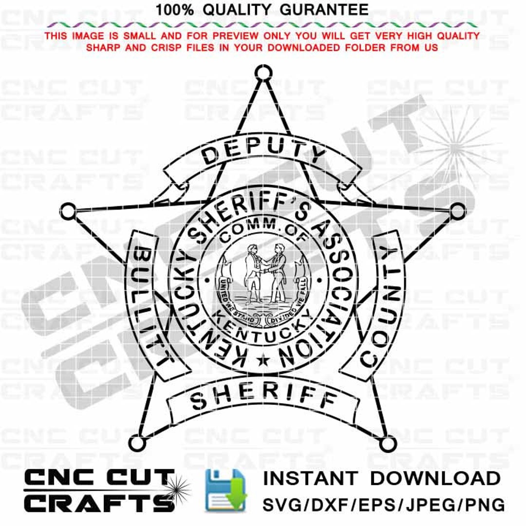 Bullitt County Sheriff Svg Vector Badge Patch Logo Emblem Outline Dxf ...