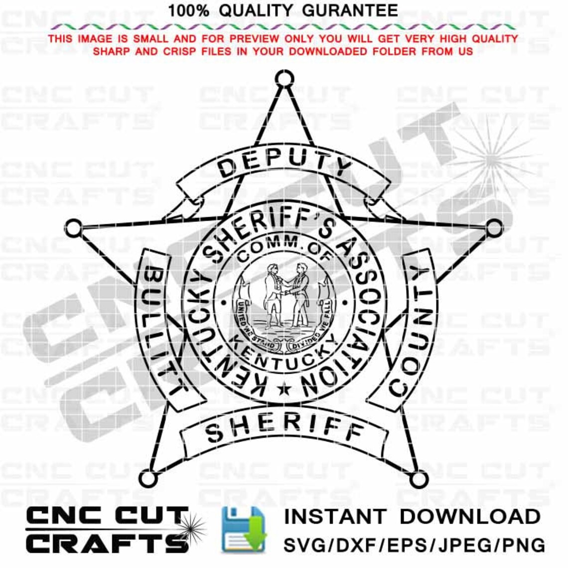 Bullitt County Sheriff Svg Vector Badge Patch Logo Emblem Outline Dxf ...