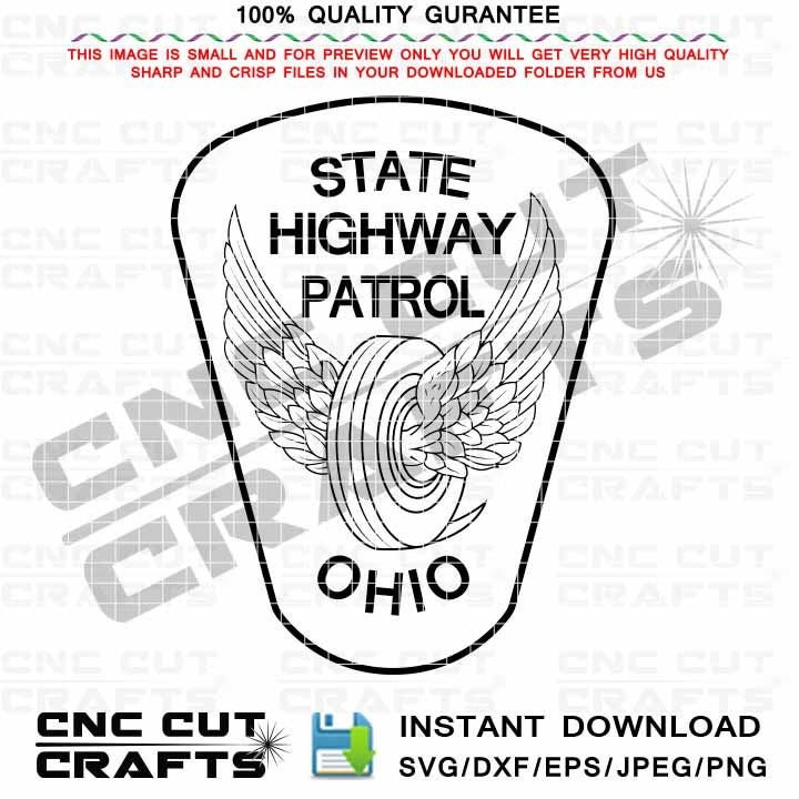 Ohio State Highway Patrol Svg Badge Patch State Trooper Monogram Logo ...
