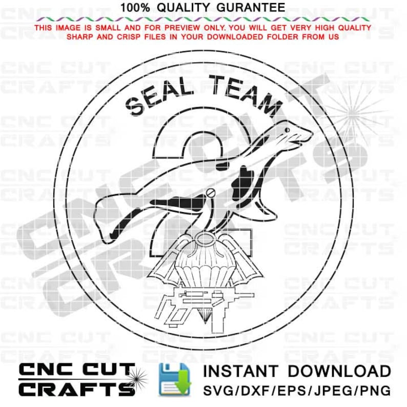 Seal Team 2 SVG Insignia Vector Patch Emblem, Cricut Cutting File ...