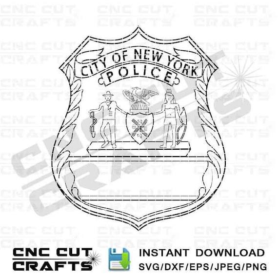 City of New York Police Badge Svg Without Number Blank Svg Dxf - Etsy ...