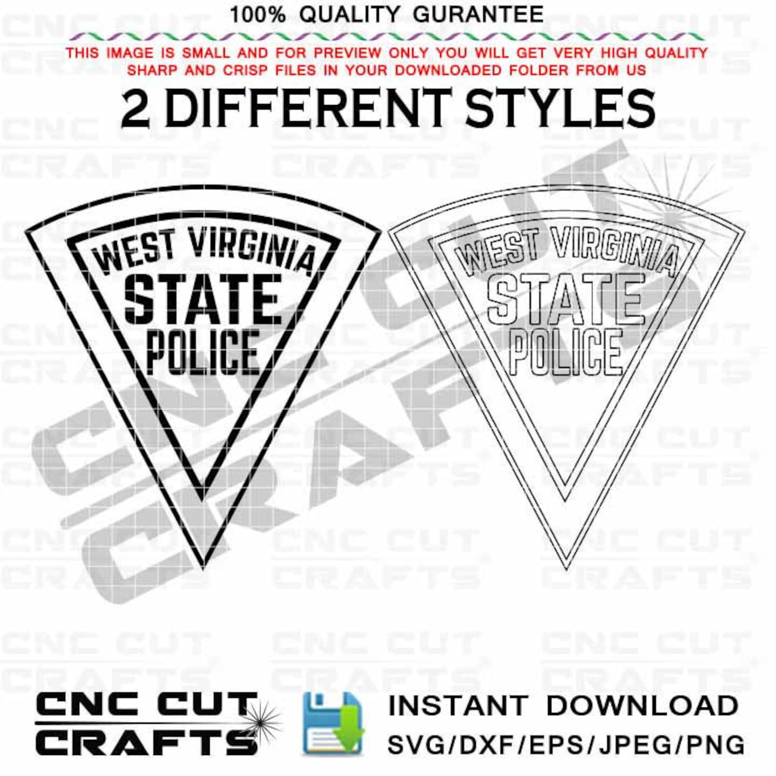 West Virginia State Police Badge Vector Svg Patch Logo Emblem Etsy