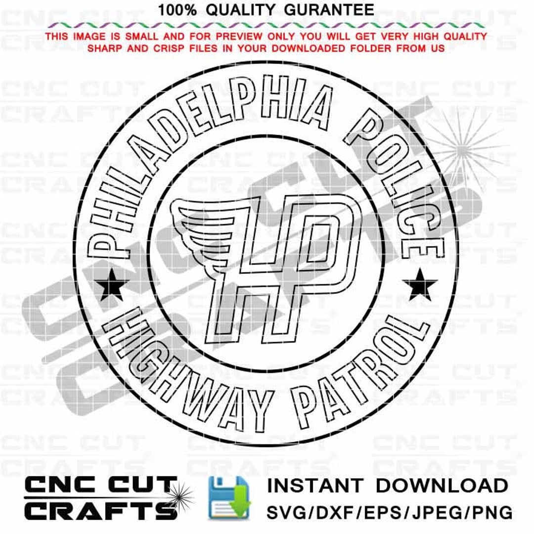 Philadelphia Highway Patrol Police Svg Badge Logo Monogram Patch Black ...