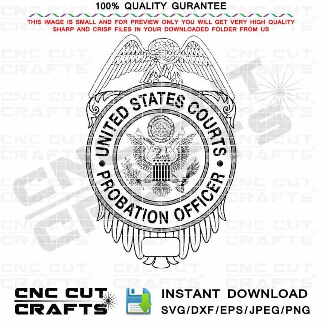 US Courts Probation Officer Svg Logo Badge Monogram Emblem Blank ...