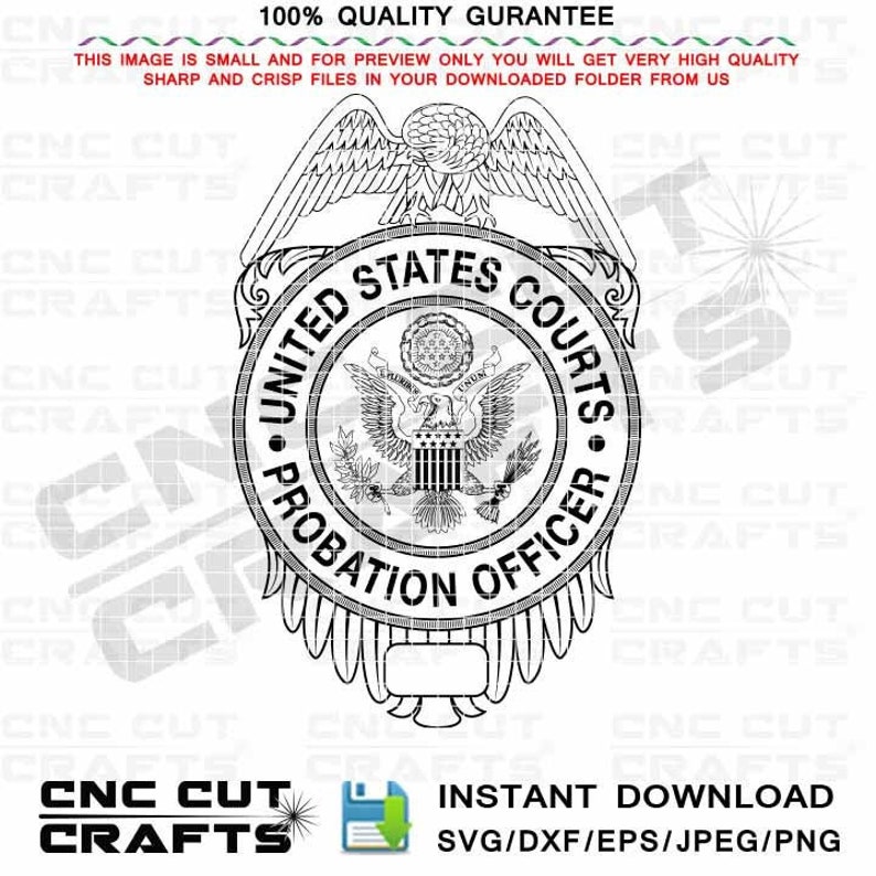 US Courts Probation Officer svg logo badge monogram emblem | Etsy