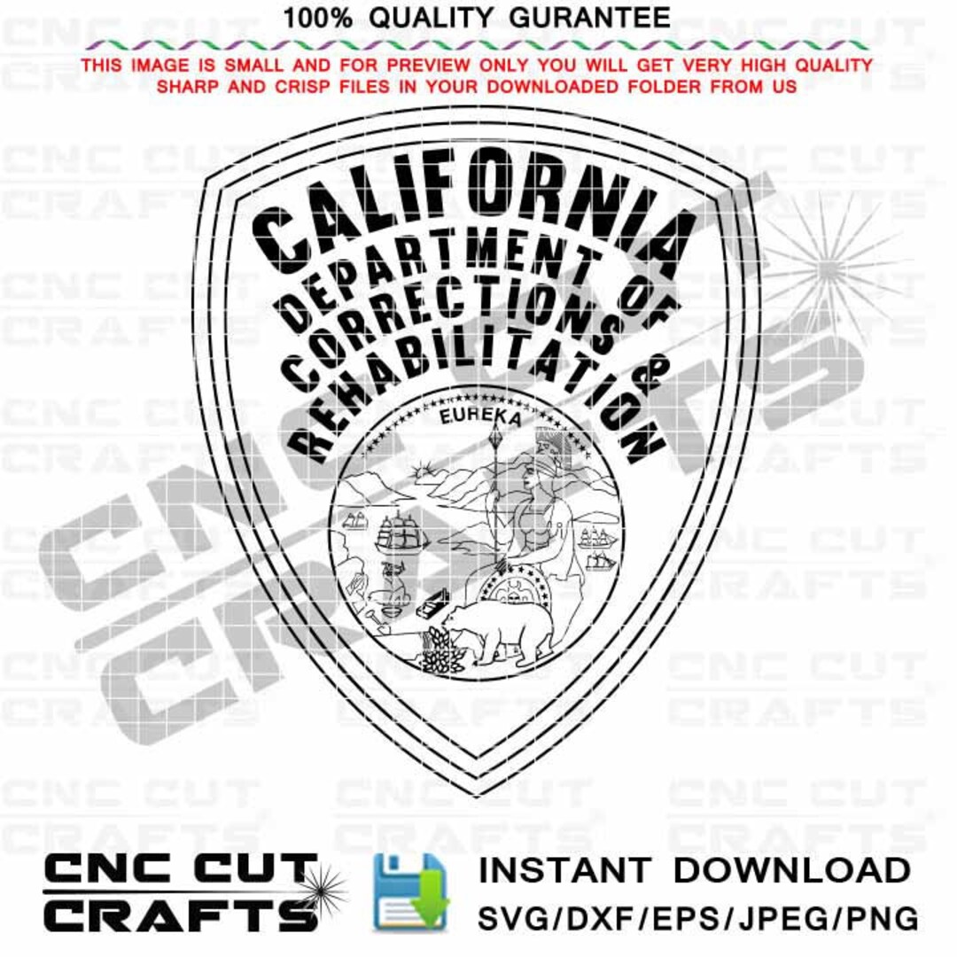 CDCR Shoulder Sleeve Insignia Patch Svg Black White Dxf Svg Cut, Wood ...