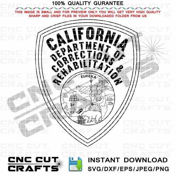 CDCR Shoulder Sleeve Insignia Patch Svg Black White Dxf Svg - Etsy