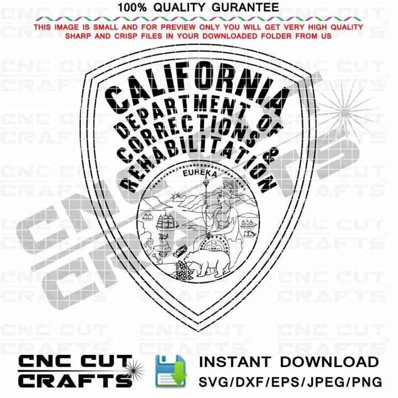 CDCR Shoulder Sleeve Insignia Patch Svg Black White Dxf Svg Cut, Wood ...